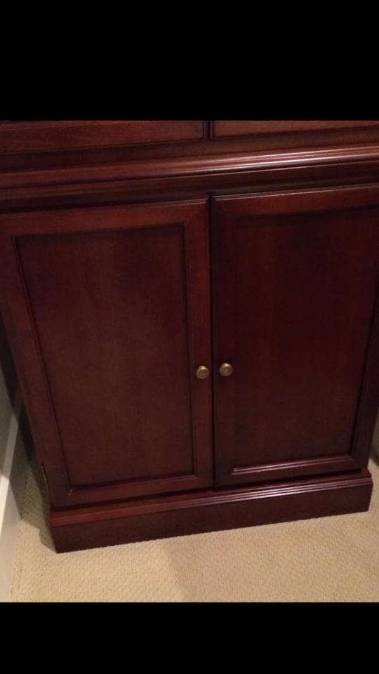 Bombay Cabinet with Glass Doors on Top and Wood Doors on the bottom ...